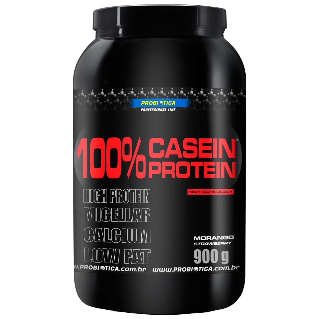 Caseina Probiotica 100% Casein Protein - Morango - 900g | Centauro
