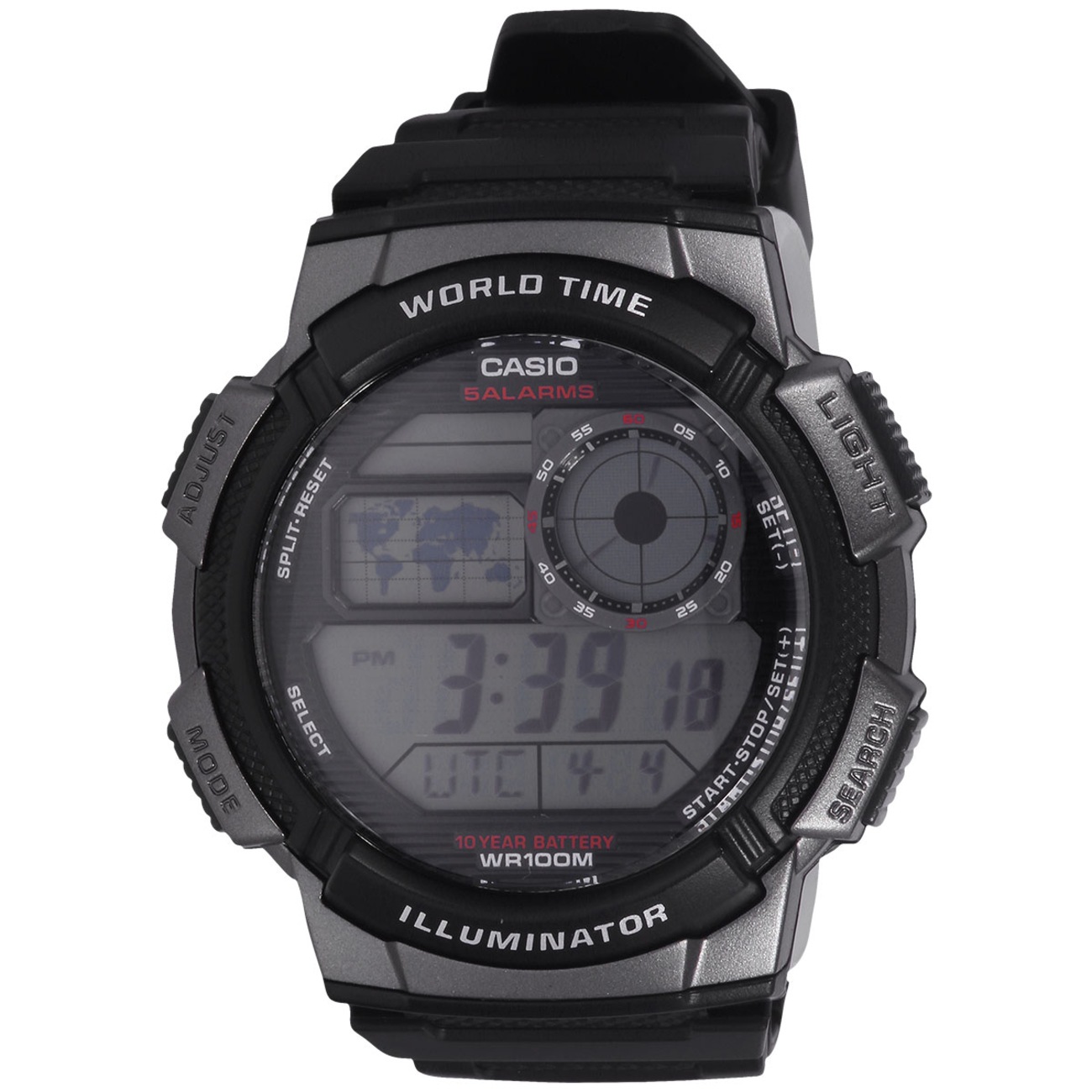 Relógio Digital Casio World Time AE1000W - Unissex | Centauro