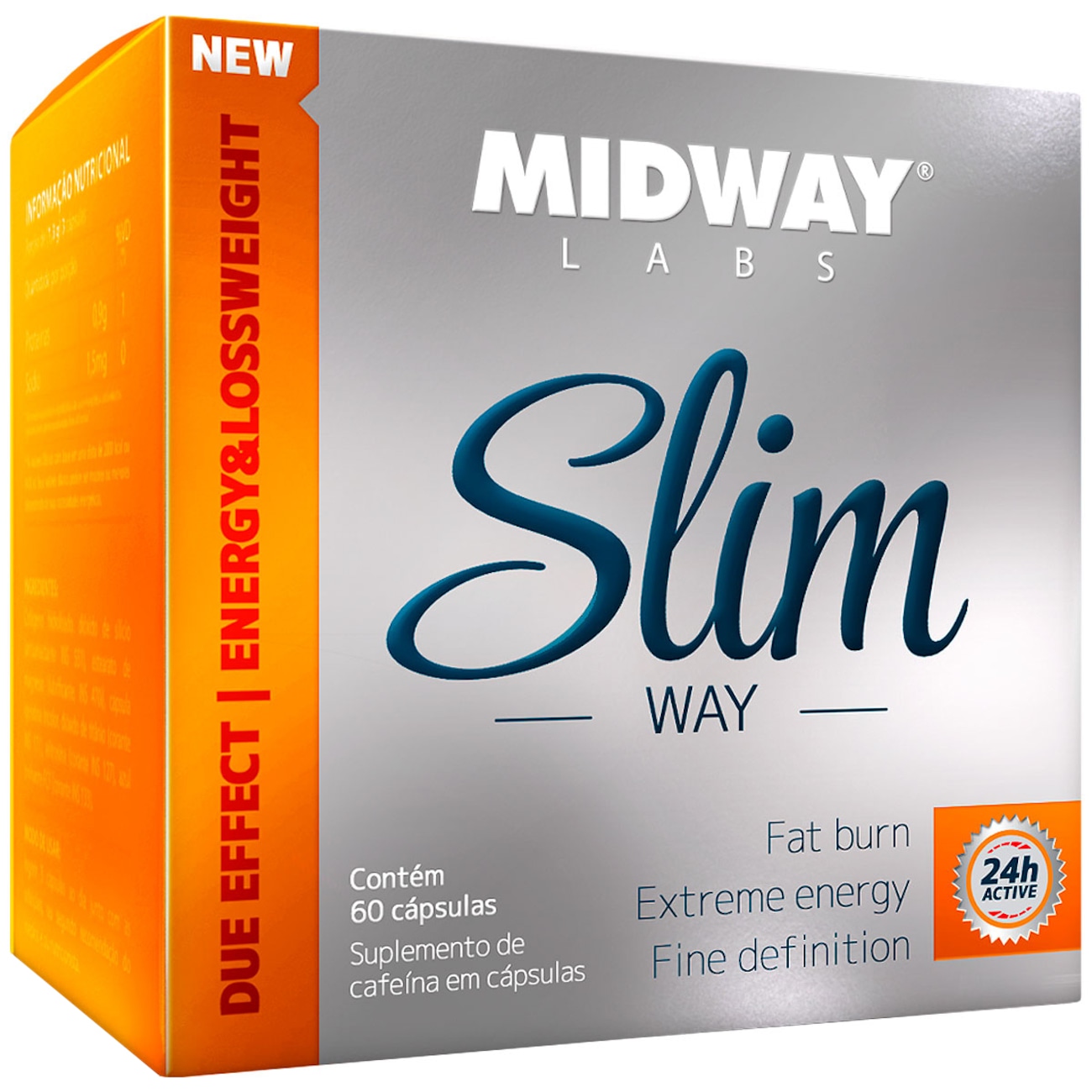 Suplemento de Cafeína em Cápsulas Slim Way Midway – 60 Cápsulas | Centauro