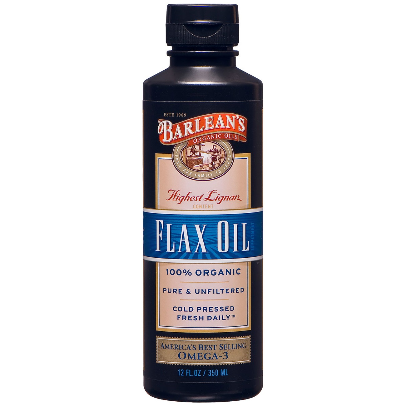 Highest Lignan FLAX OIL– 350 Ml – Barlean’s | Centauro