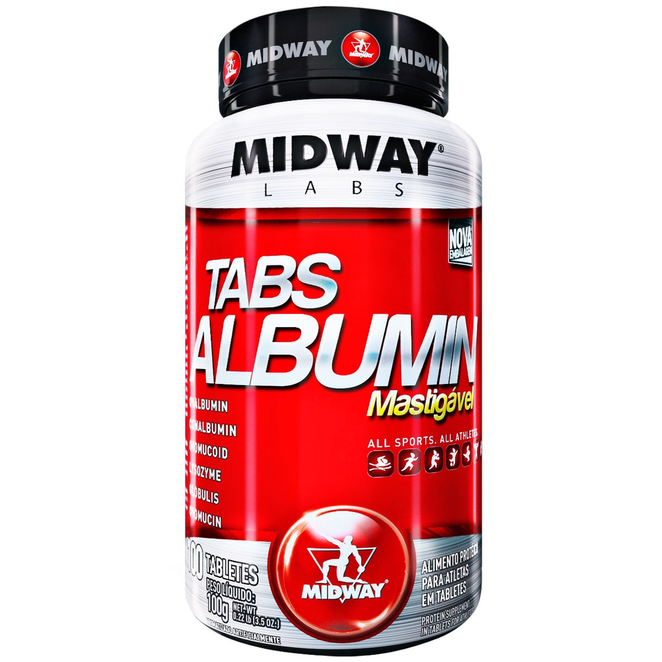 Albumina Midway Tabs Albumin - 100 Tabletes | Centauro