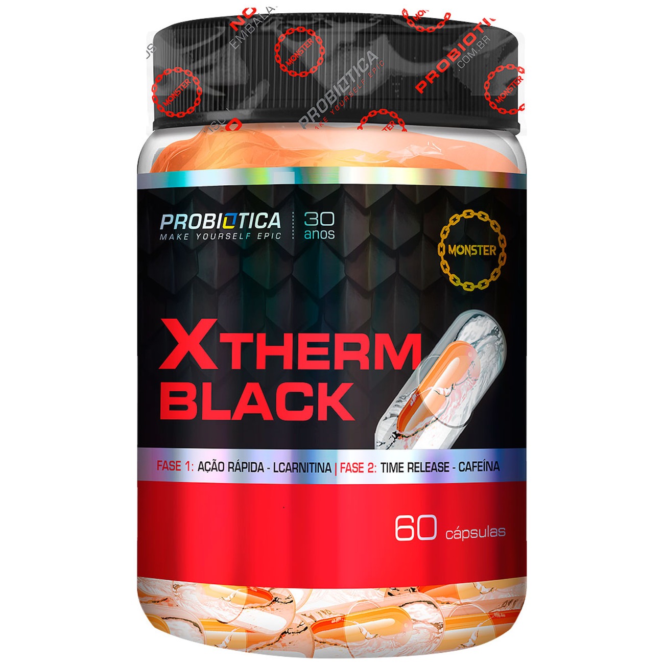Termogênico Probiótica Xtherm Black - 60 Cápsulas | Centauro