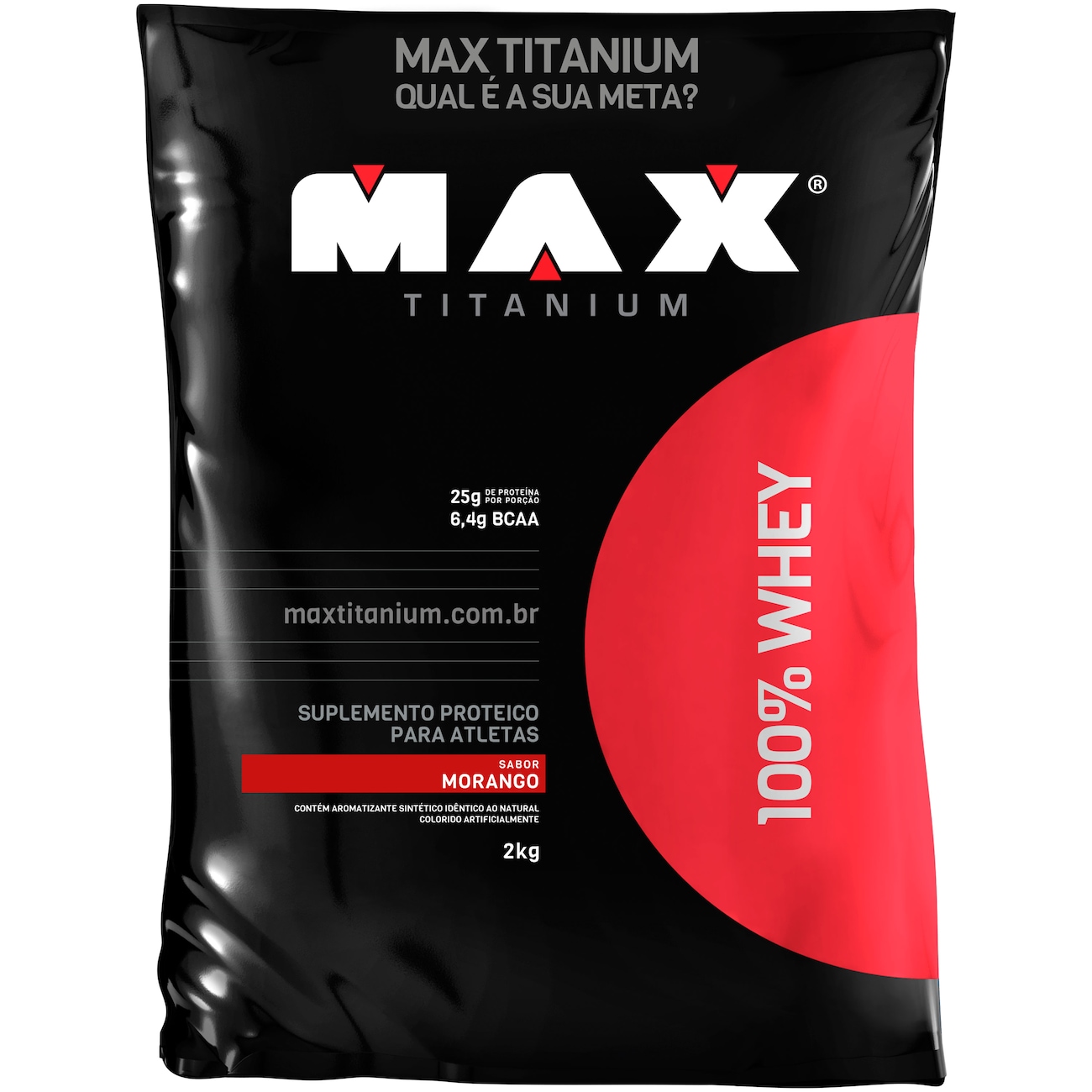100% Whey 2Kg - Morango - Max Titanium | Centauro
