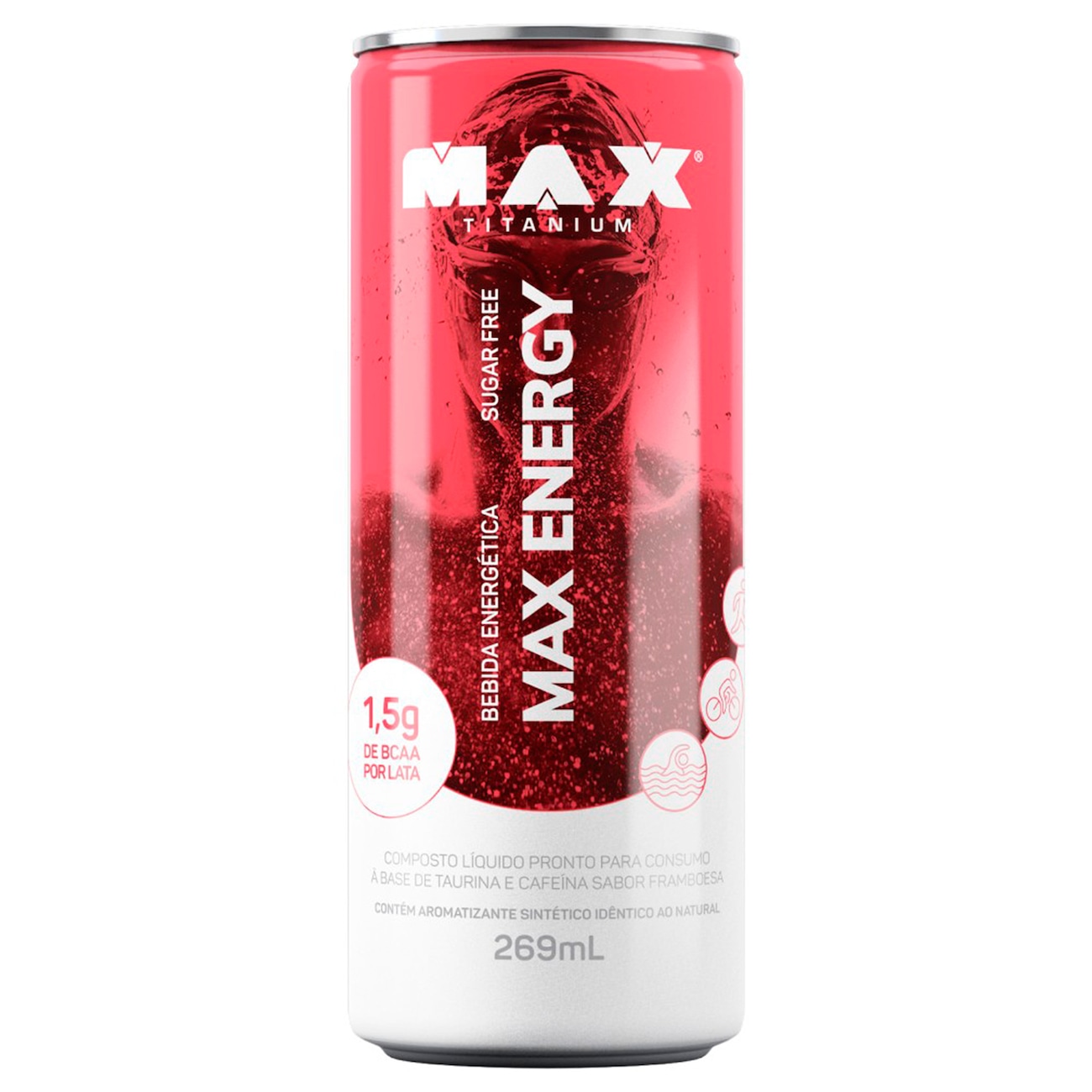 Energético Max Titanium Max Energy sem Açúcar Framboesa - 269ml | Centauro