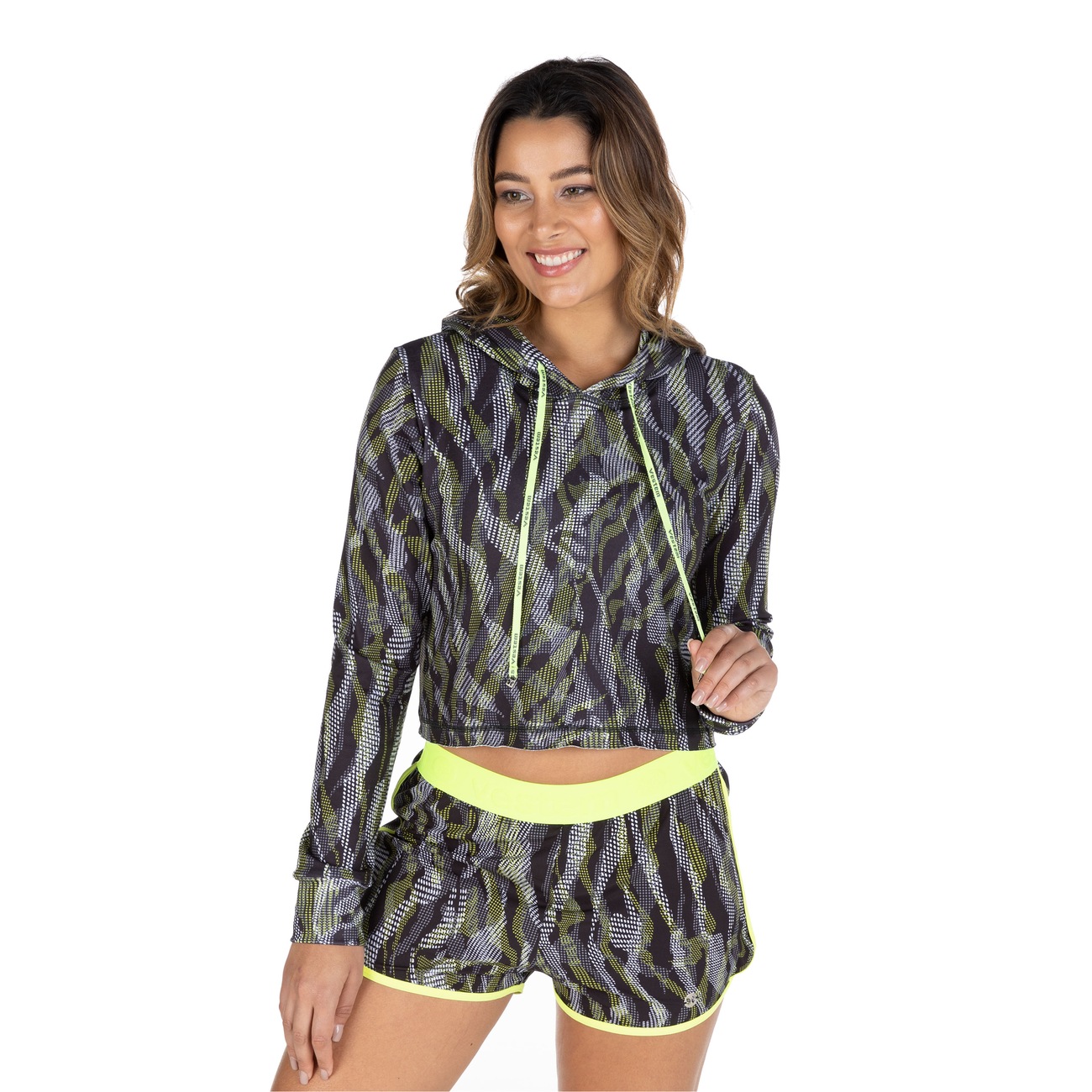 Blusa Feminina Manga Longa Cropped com Capuz Vestem Trust Estampado | Centauro