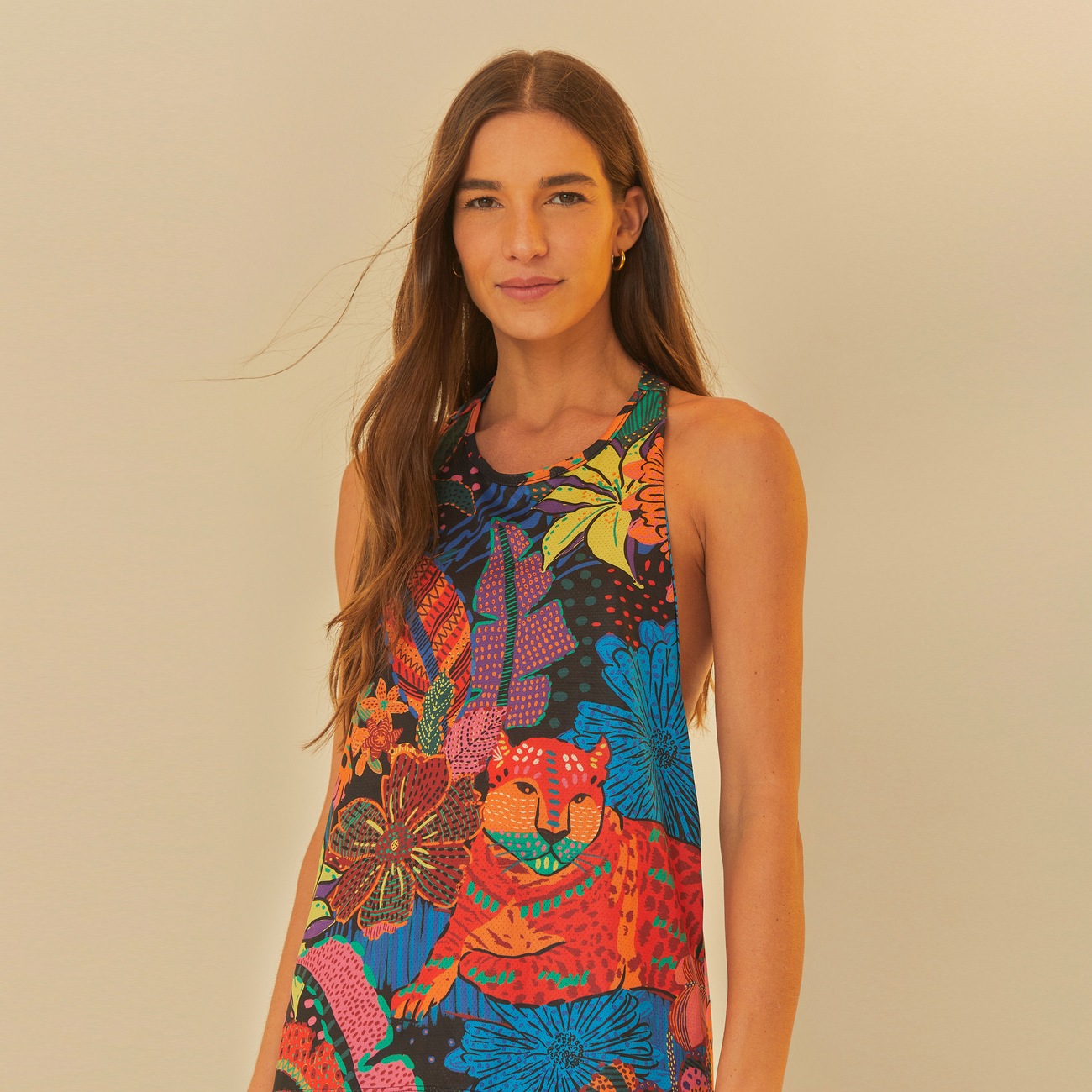 Blusa Regata Feminina Farm Dry Elástico Onça Cool | Centauro