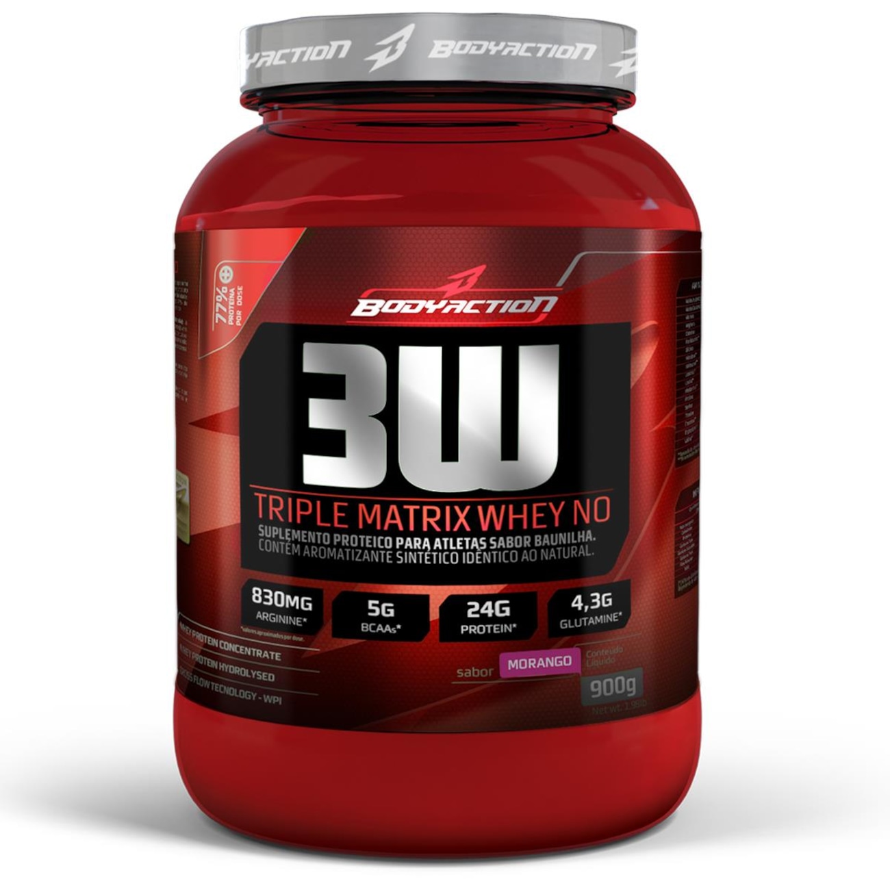 Whey Protein 3W Body Action Triple Matrix Whey No - Morango - 900 g ...