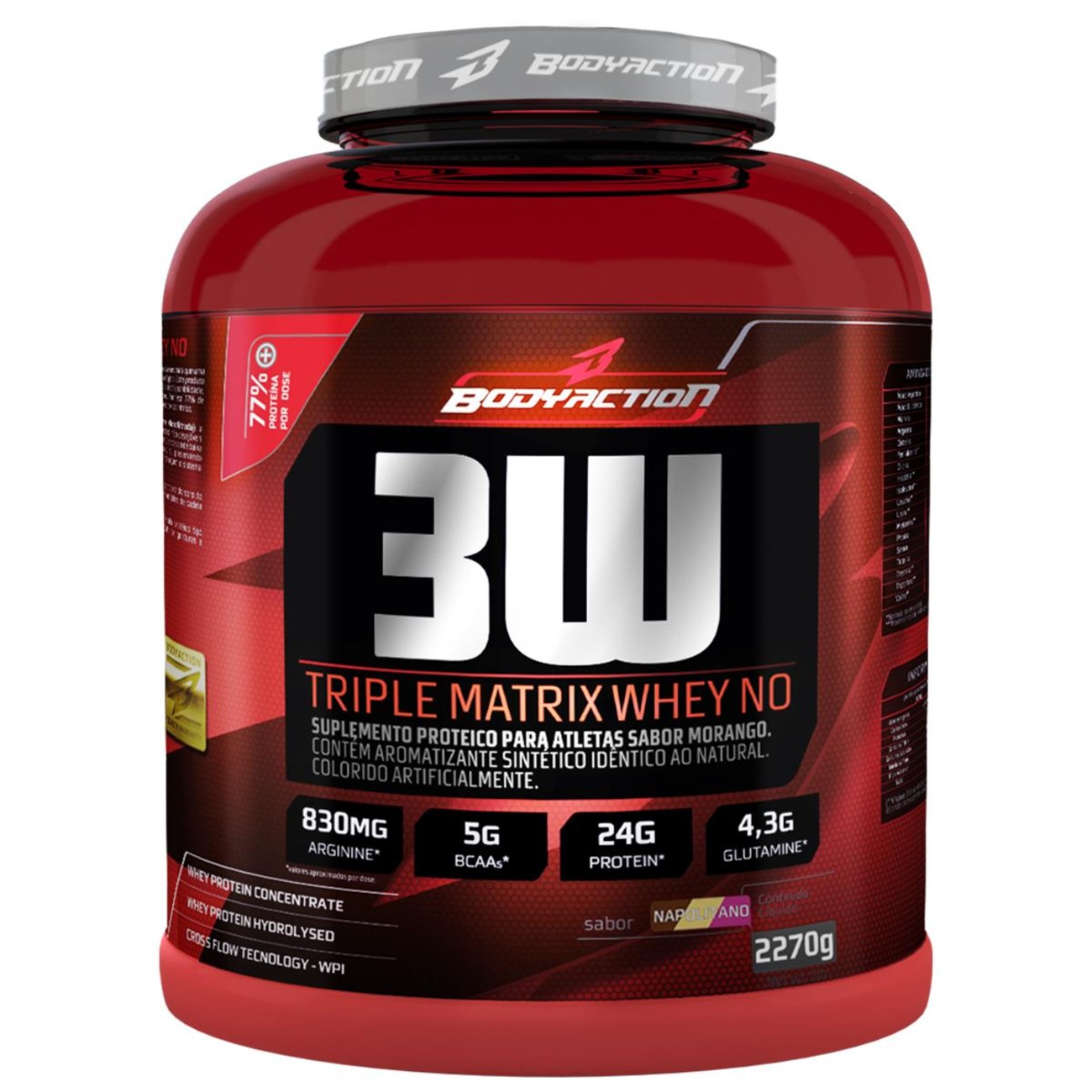 Whey Protein 3W Body Action Triple Matrix Whey No - Napolitano - 2270 g ...
