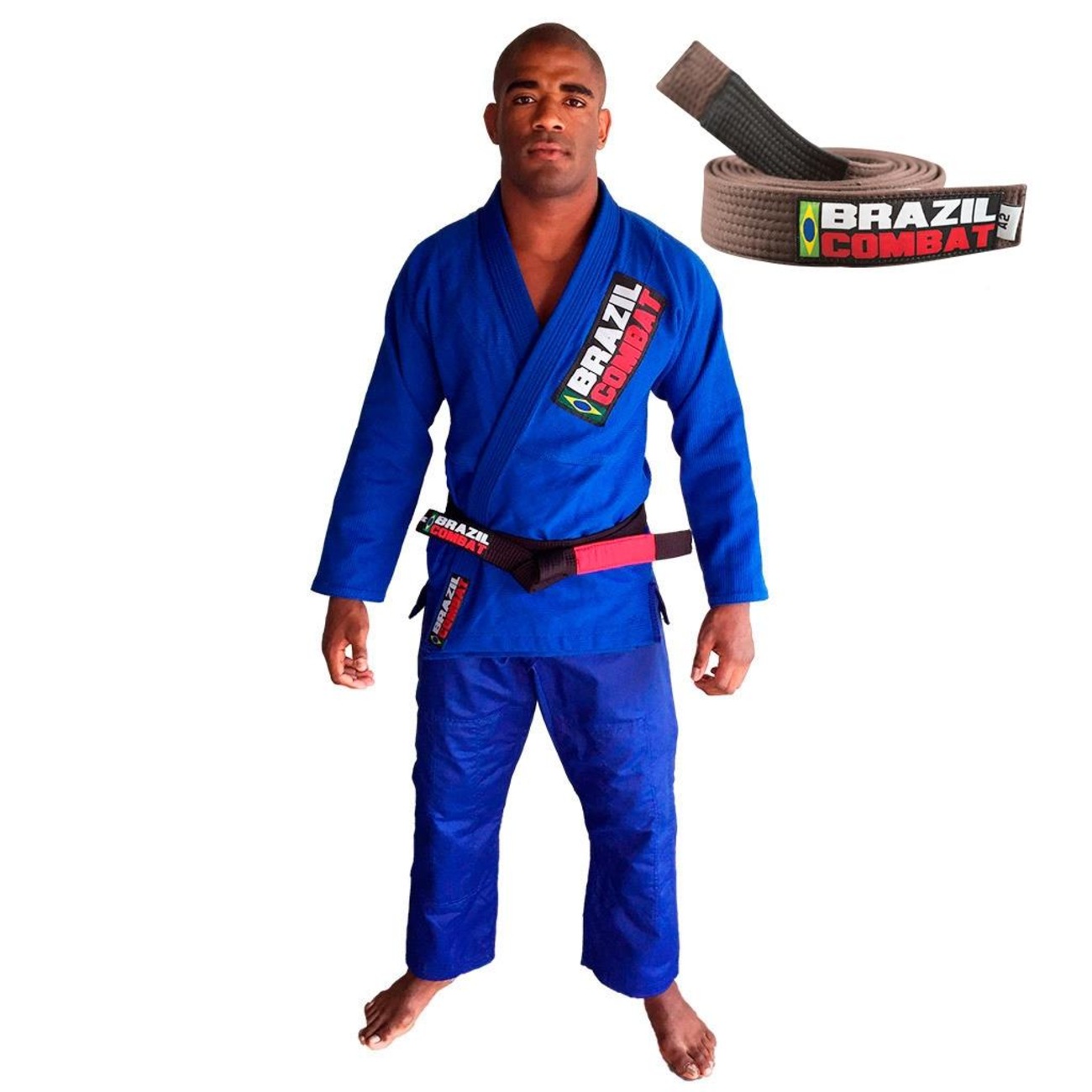 Kit Brazil Combat com Kimono Jiu Jitsu Starter + Faixa Marrom | Centauro