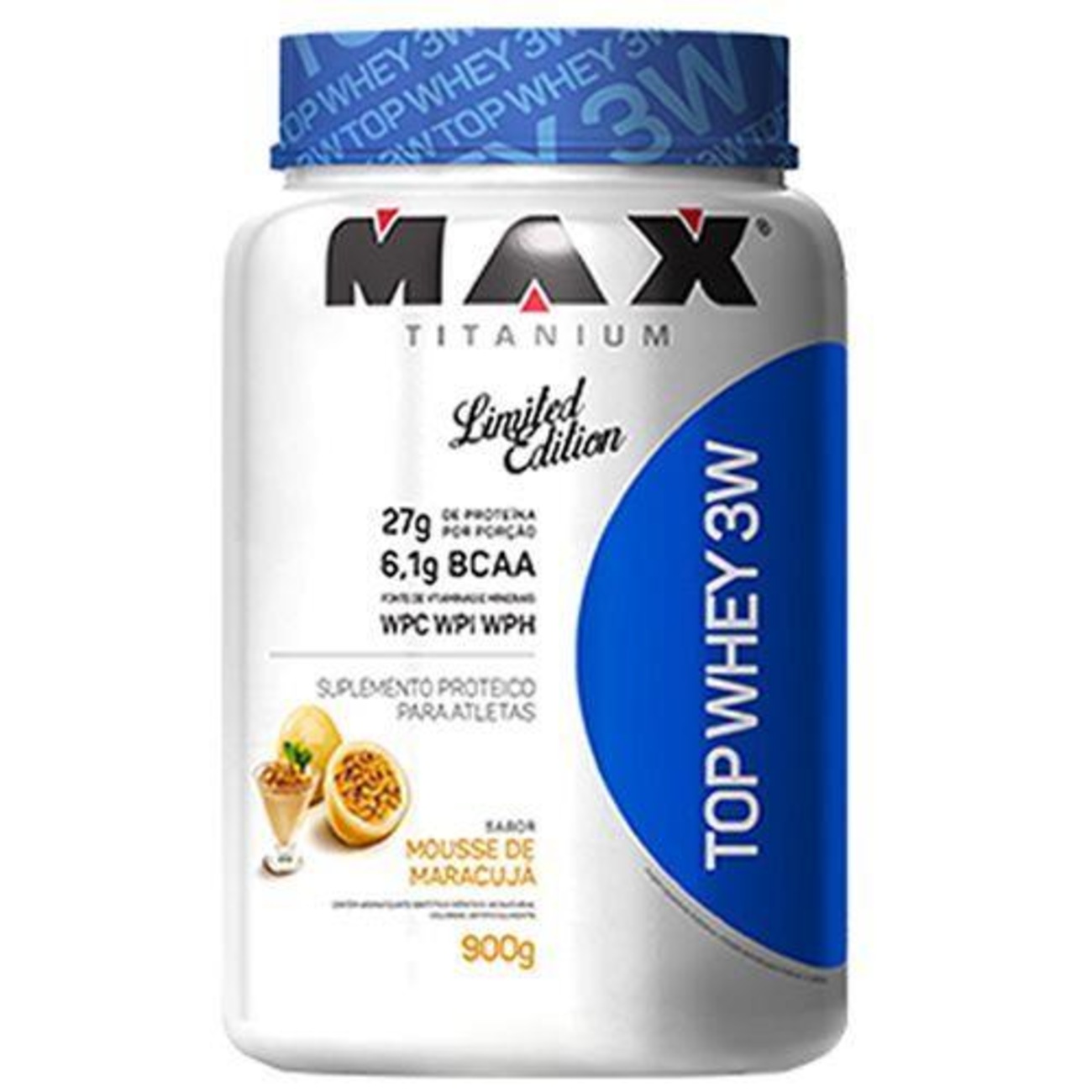 Whey Protein Max Titanium Top Whey 3W - Mouse de Maracujá - 900g | Centauro