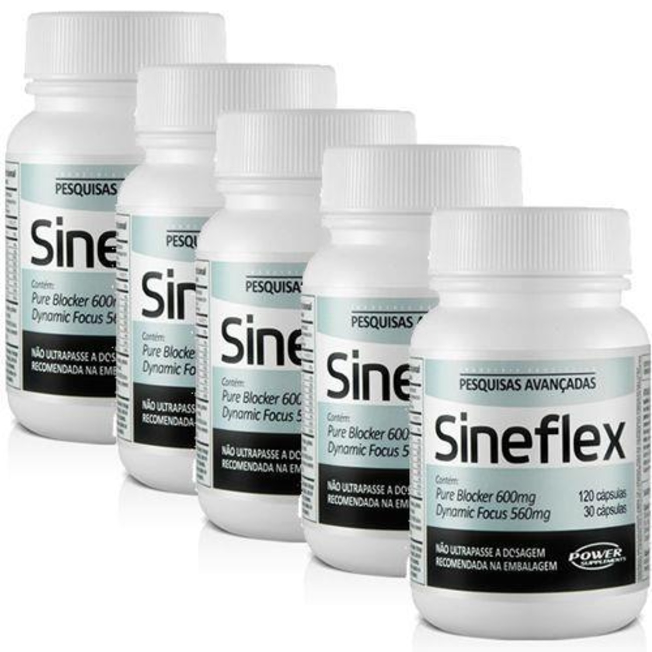 Termogênico Power Supplements Sineflex - 5 Frascos com 150 Cápsulas ...