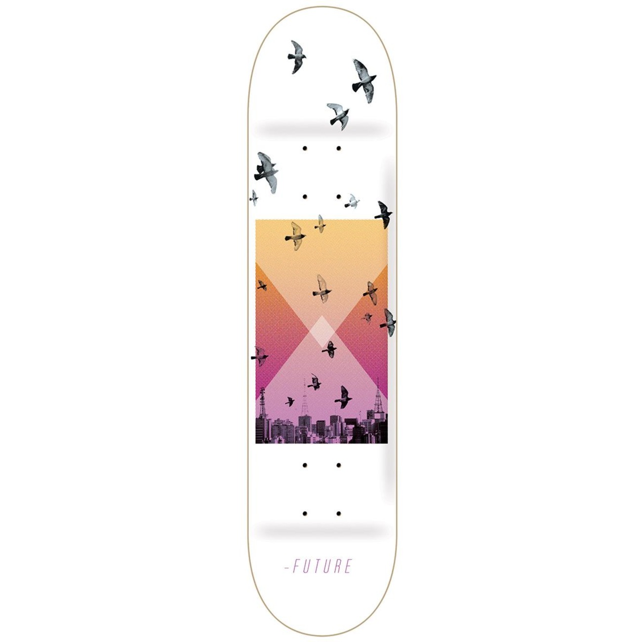 Shape de Skate Future Skyline Marfim Magenta - 8.0 | Centauro