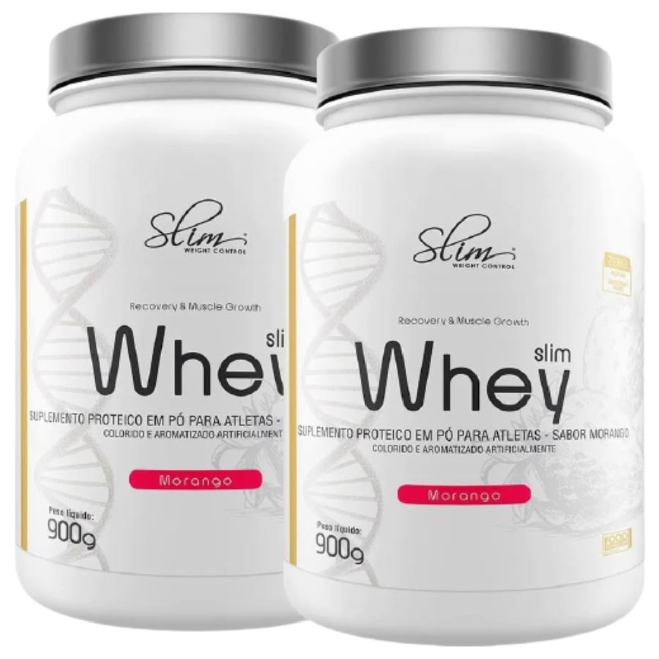 Whey Protein Slim Weight Control - Morango - 900g - 2 Potes em Promoção ...
