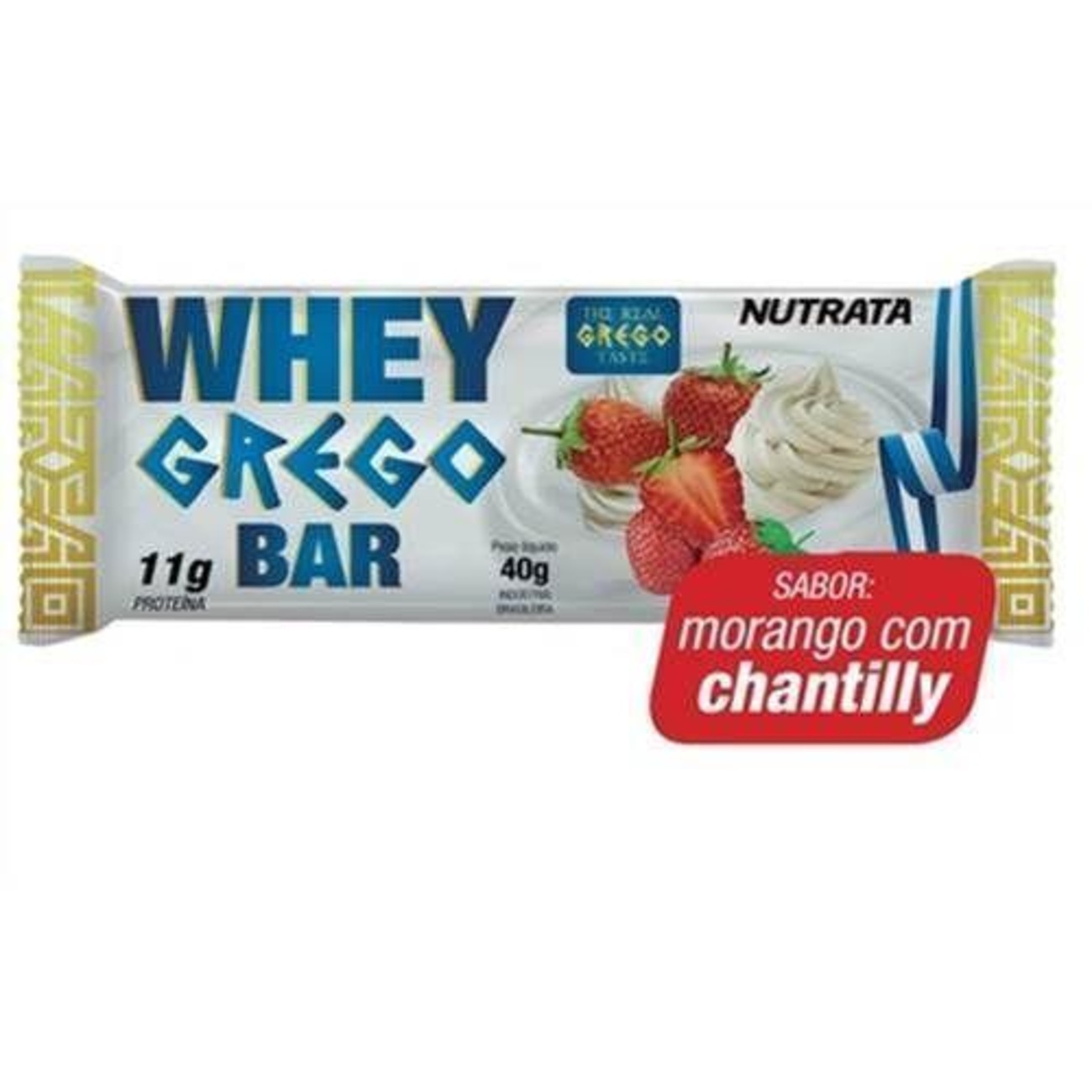 Barra de Proteína Nutrata Grego Bar - 40g - Morango com Chantilly em ...