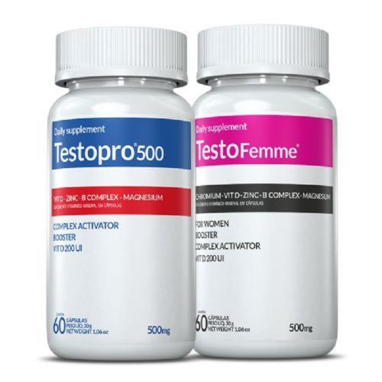 Testopro 500 Inove Nutrition - 60 Cápsulas + TestoFemme - 60 Cápsulas ...