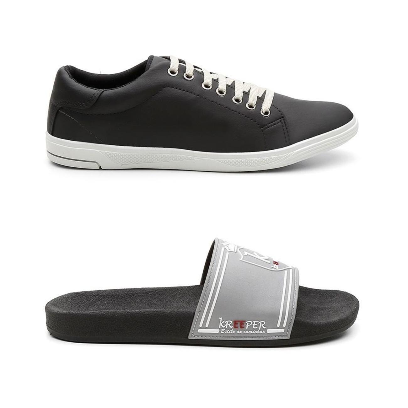 Kit Kreeper: 1 Par Sapatênis + 1 Par de Chinelo Estilo Casual ...