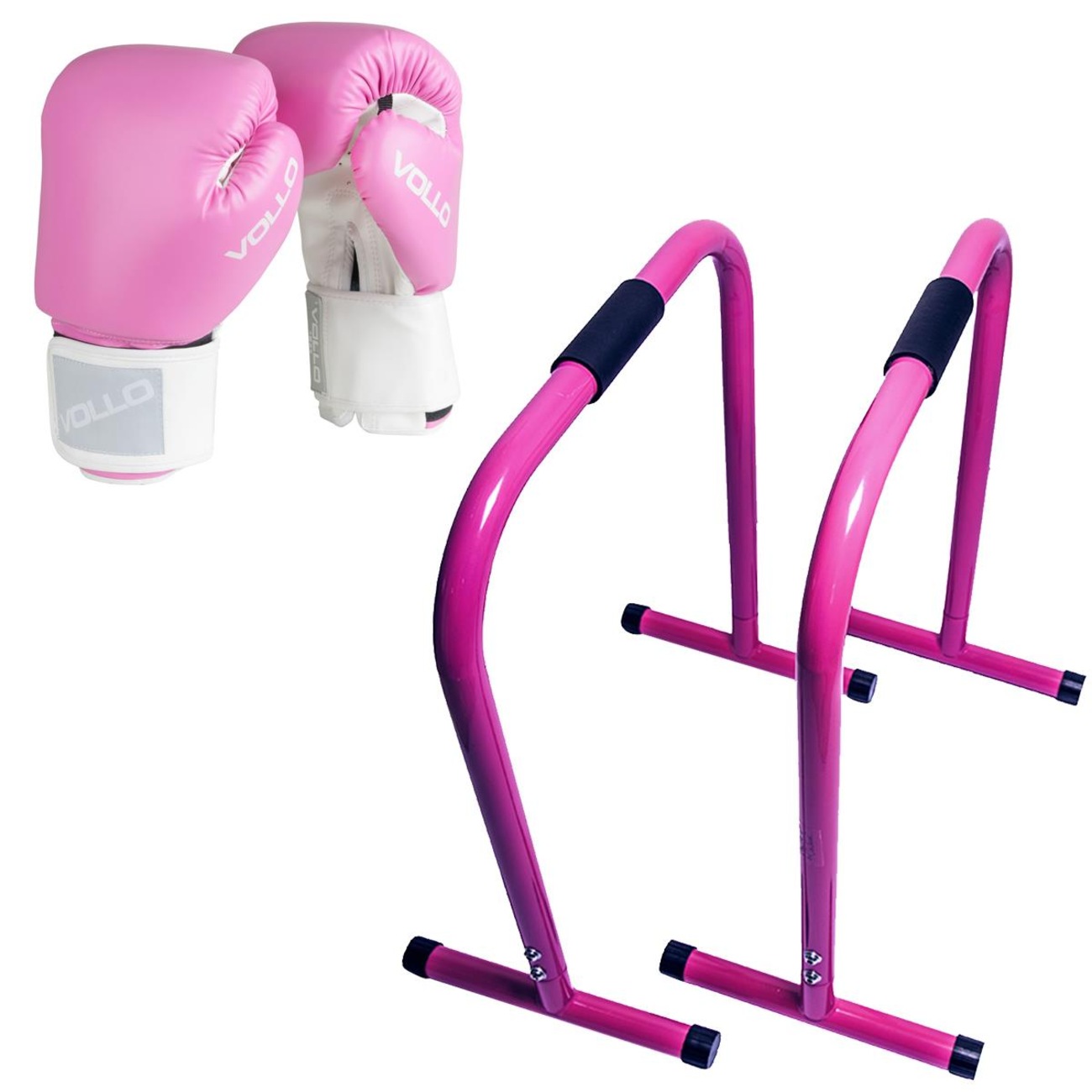 Kit Barra Paralela Equalizer ACTE Funcional + Luva de Boxe Vollo COMBAT ...