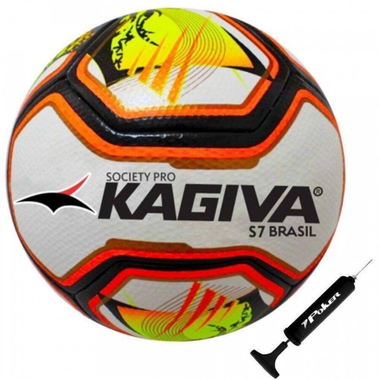 Bola de Society Kagiva S7 Brasil Pro + Bomba Poker | Centauro