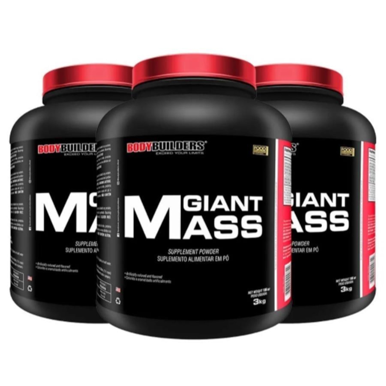 Kit Giant Mass Bodybuilders - Baunilha - 3kg - 3 unidades em Promoção ...