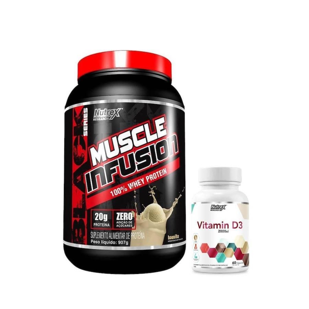 Muscle Infusion 100% Whey Protein Nutrex Research - 907 Kg + Vitamin D3 ...