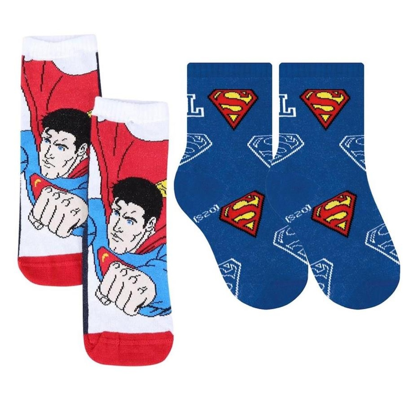 Kit 2 Pares de Meia Selene Liga da Justiça Superman - Infantil - 2 ...