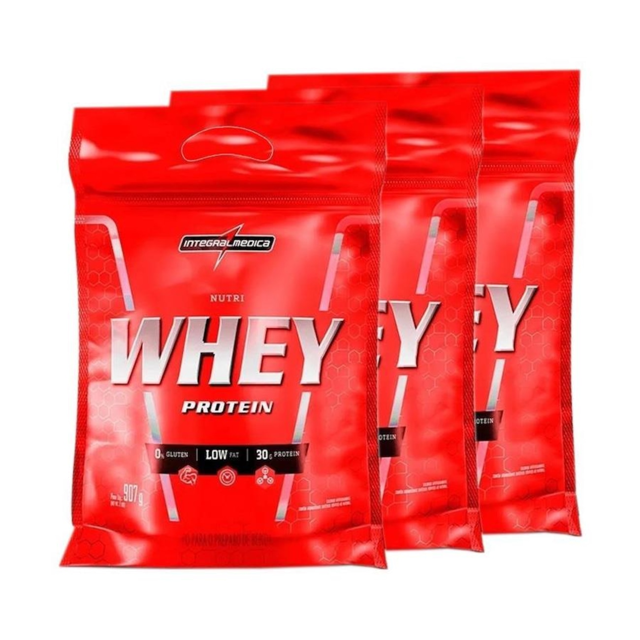 Kit Nutri Whey Isolado Concentrado Integralmedica - Baunilha - 907g - 3 unidades | Centauro