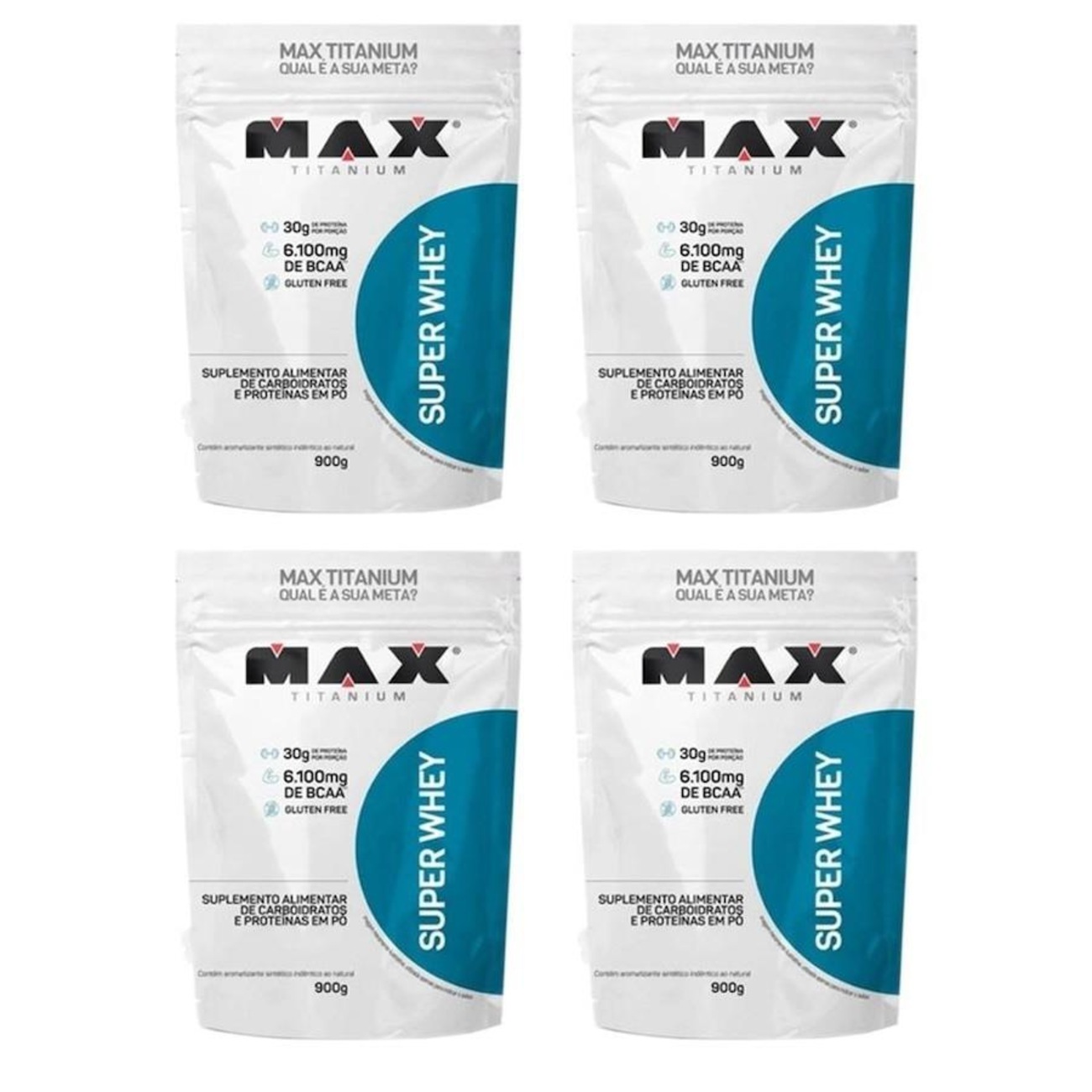 Kit Super Whey Isolado Max Titanium Concentrado - Morango - 900g - 4 ...