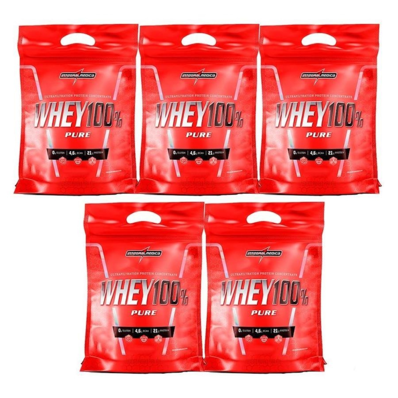 Combo Integralmédica: 5x Whey Protein 100% Pure Nutri Concentrado ...
