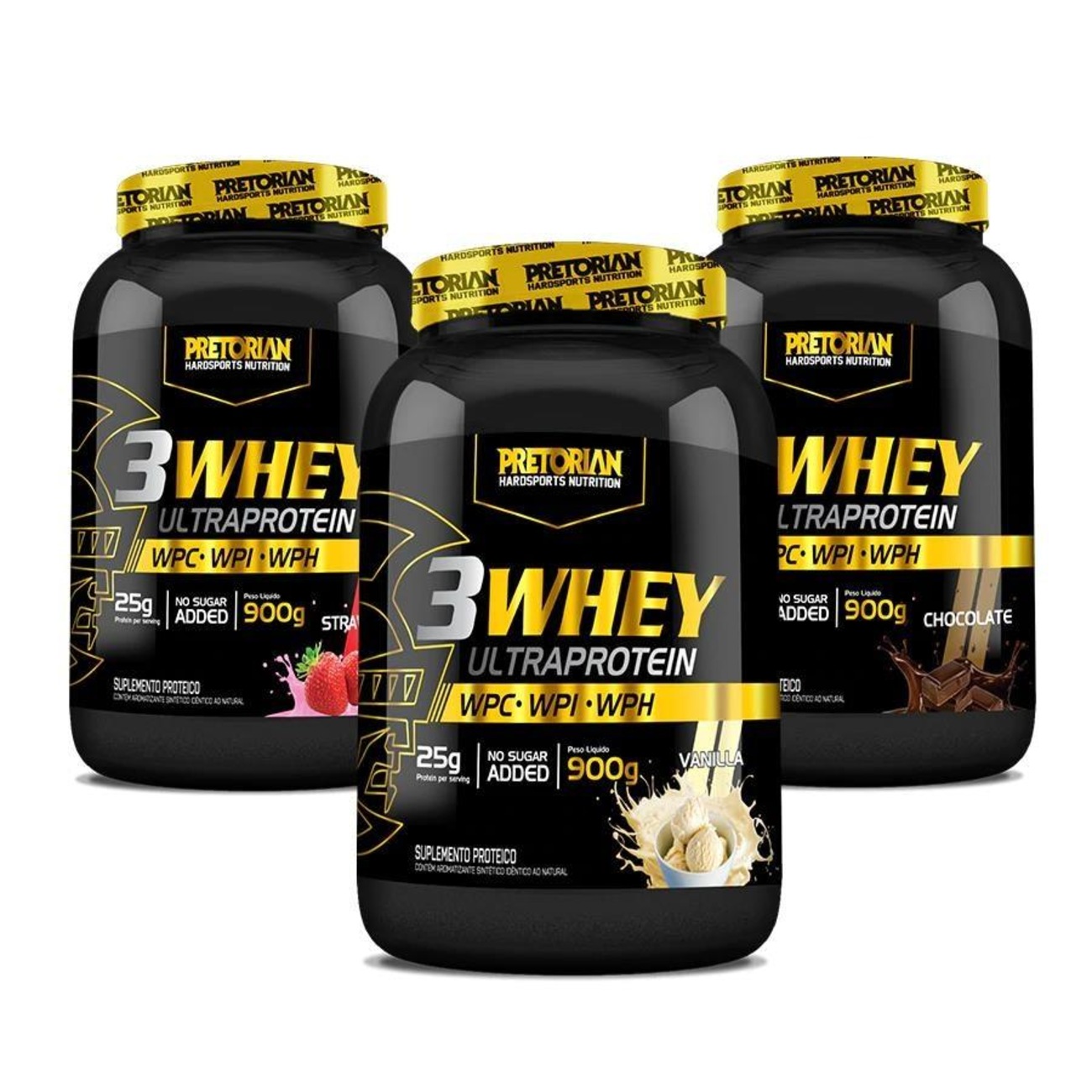 Kit de Whey Ultra Protein Pretorian com 3 unidades - 900gr | Centauro