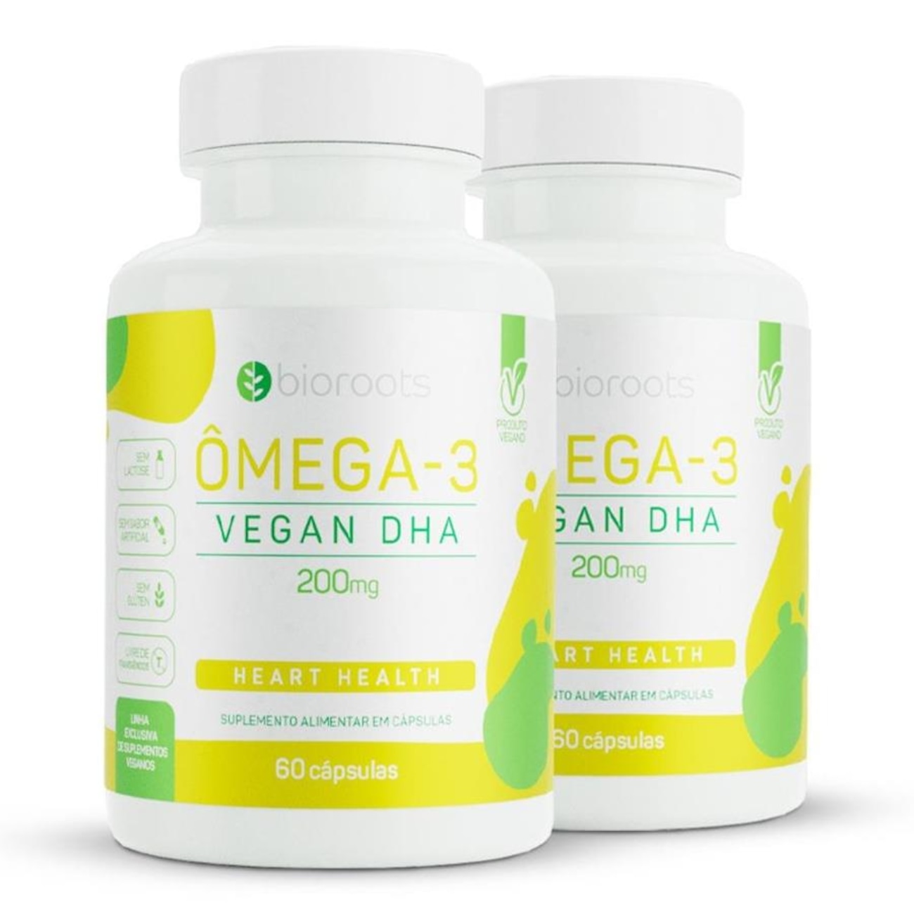 Kit 2 Ômega 3 Dha 200 Mg Bioroots Vegana - 60 Cápsulas | Centauro