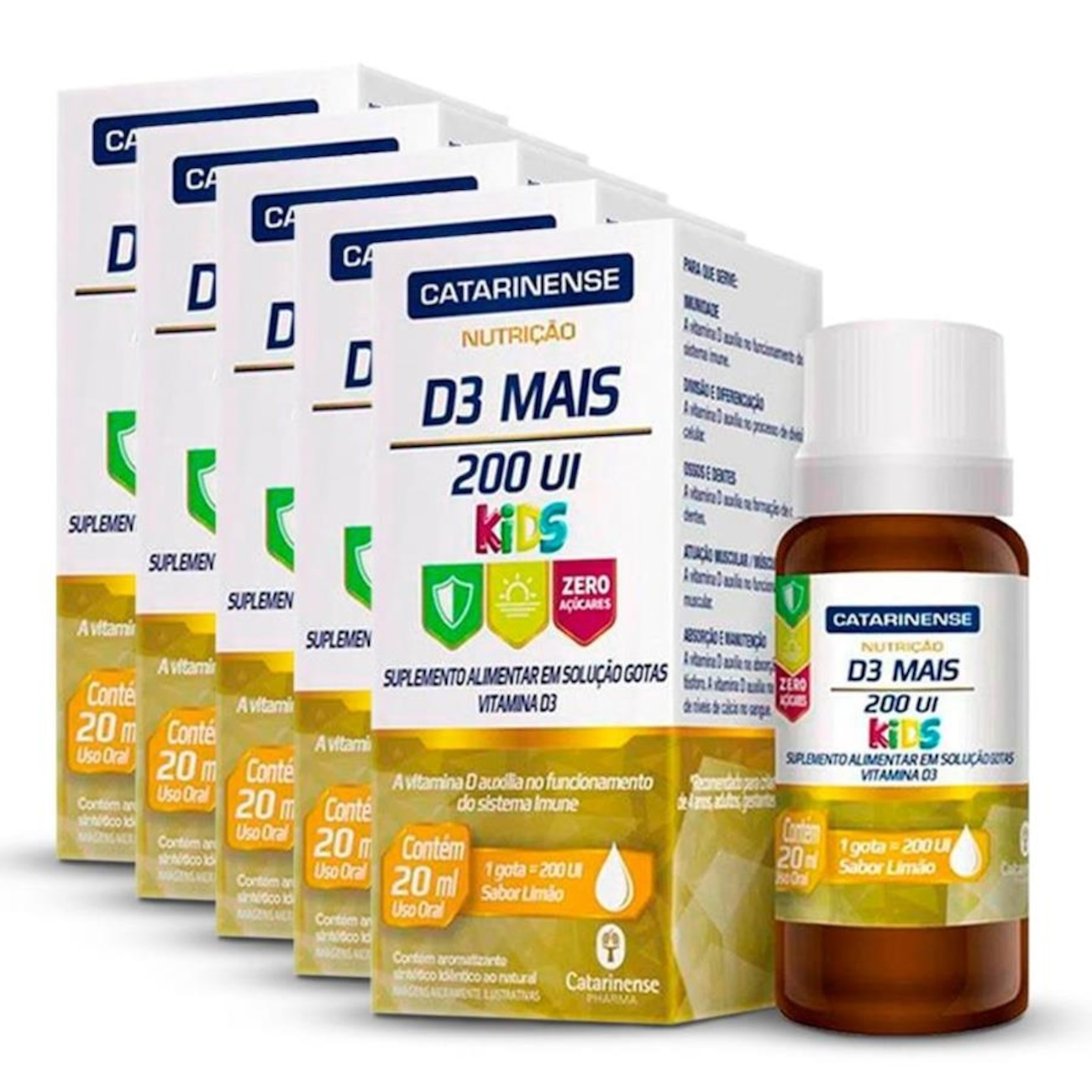 Kit de Vitamina D3 Mais Kids 200 Ui Catarinense Pharma - 20ml | Centauro
