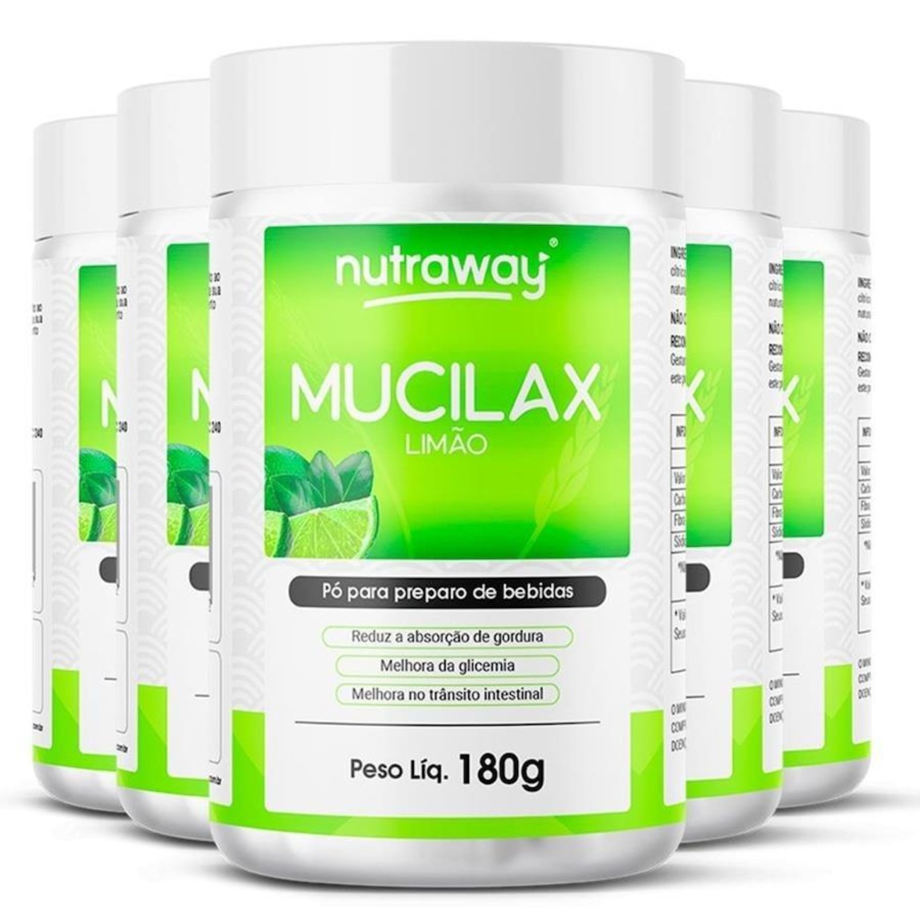 Kit Mucilax Limão Nutraway - 180g - 5 Unidades | Centauro