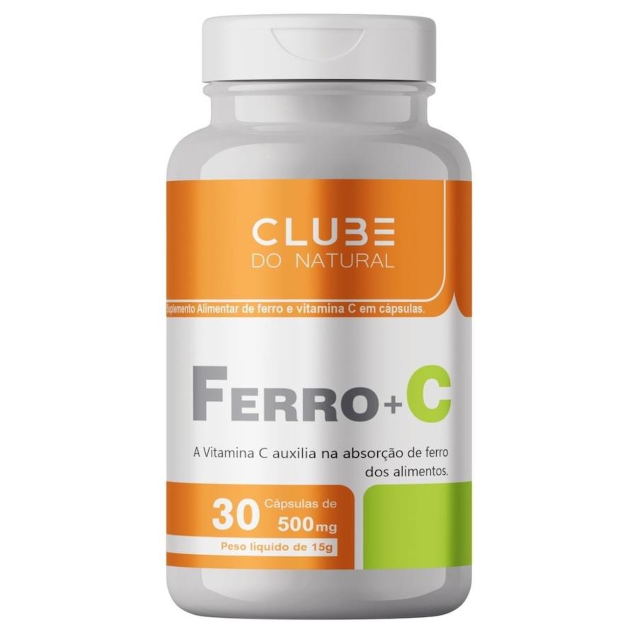 Ferro Vitamina C Clube do Natural - 30 cápsulas | Centauro