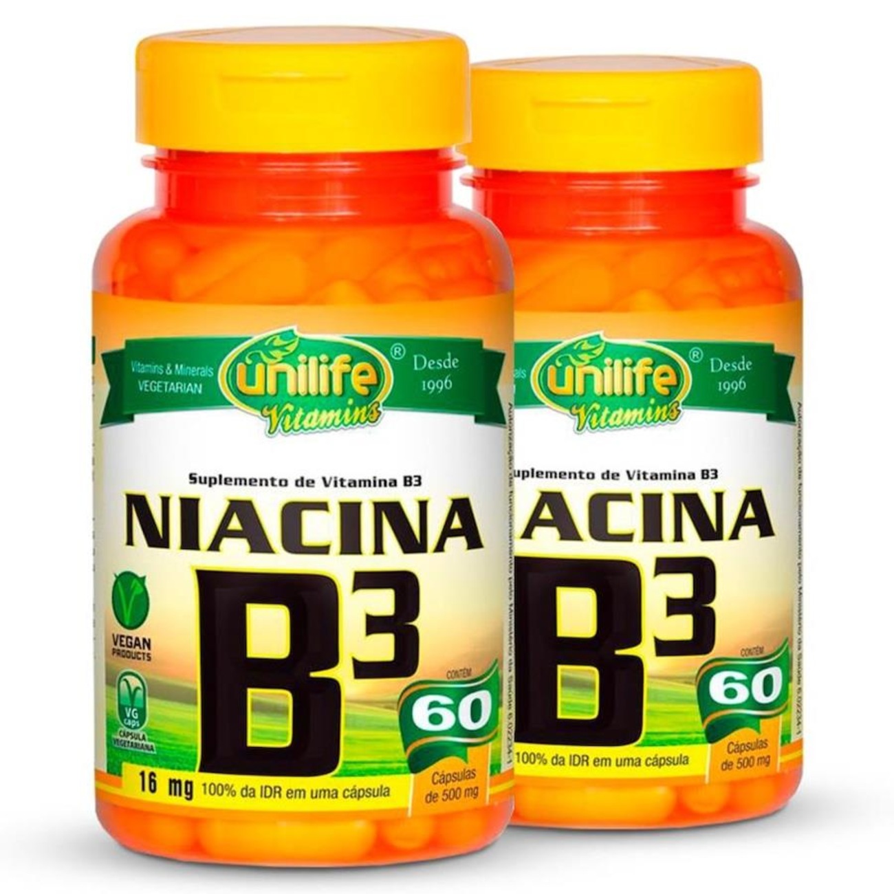 Kit de Vitamina B3 Niacina Unilife - 60 cápsulas - 2 unidades | Centauro