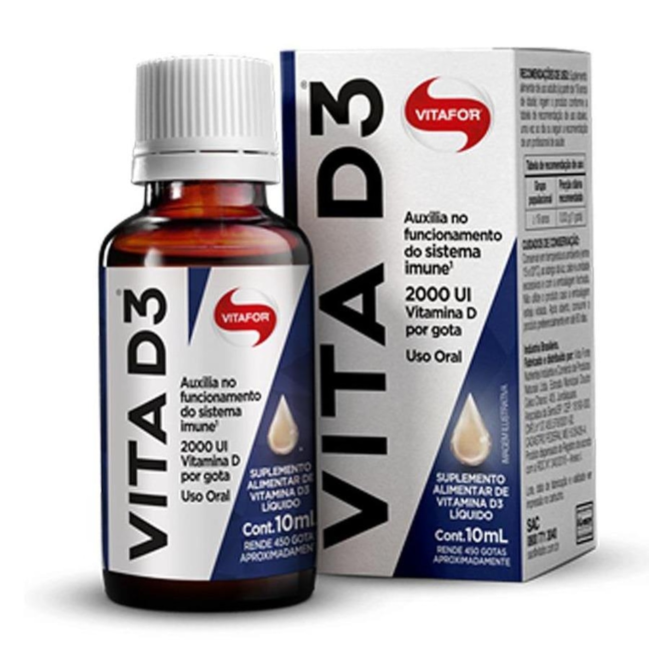Vita D3 Vitamina D 2000ui Vitafor em Gotas - 10ml | Centauro