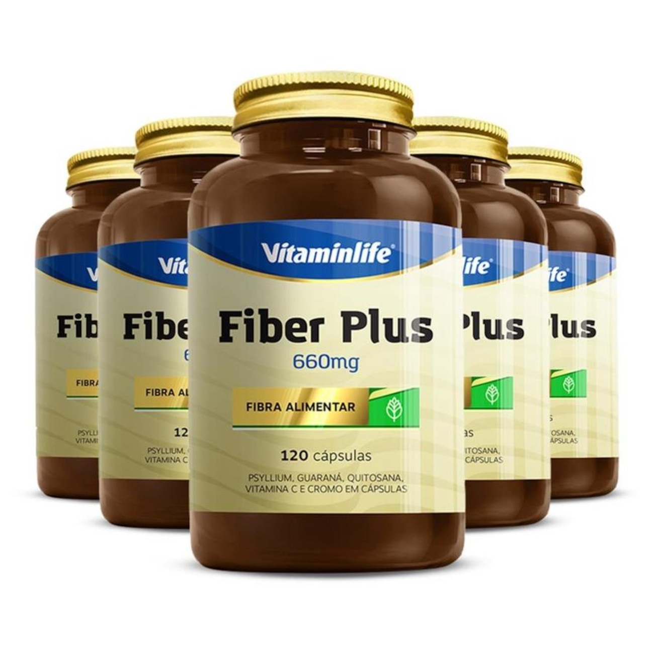 Kit de Fiber Plus Vitaminlife 120 cápsulas - 5 unidades | Centauro