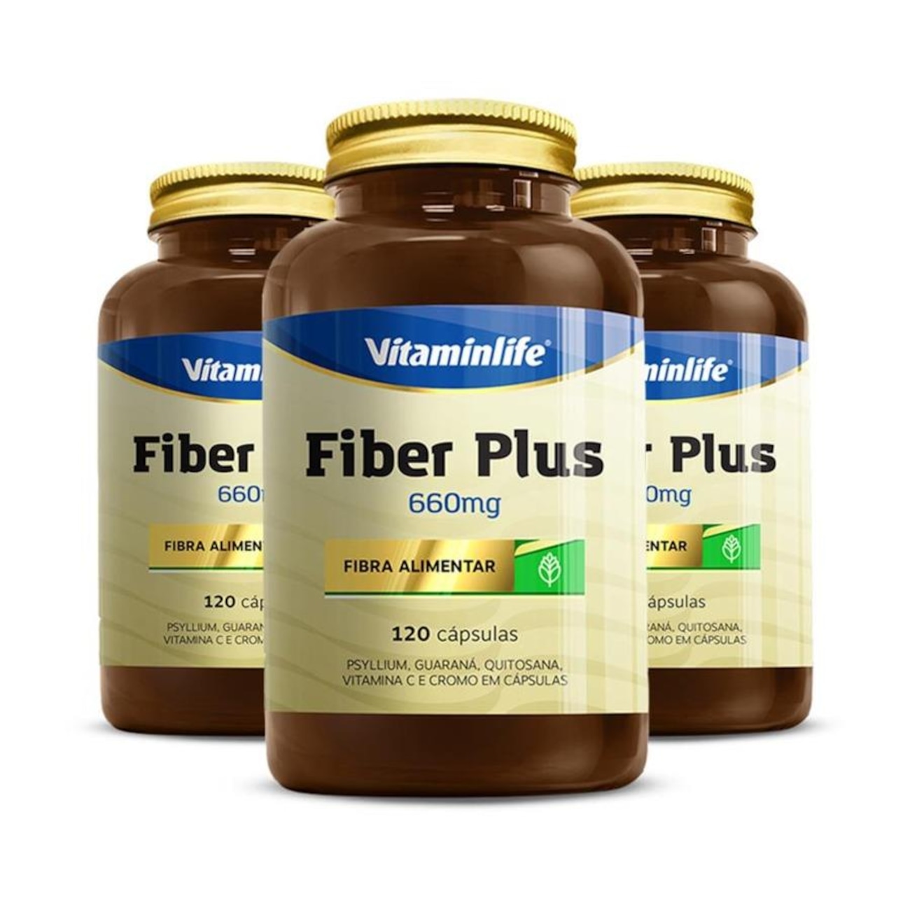 Kit de Fiber Plus Vitaminlife 120 cápsulas - 3 unidades | Centauro