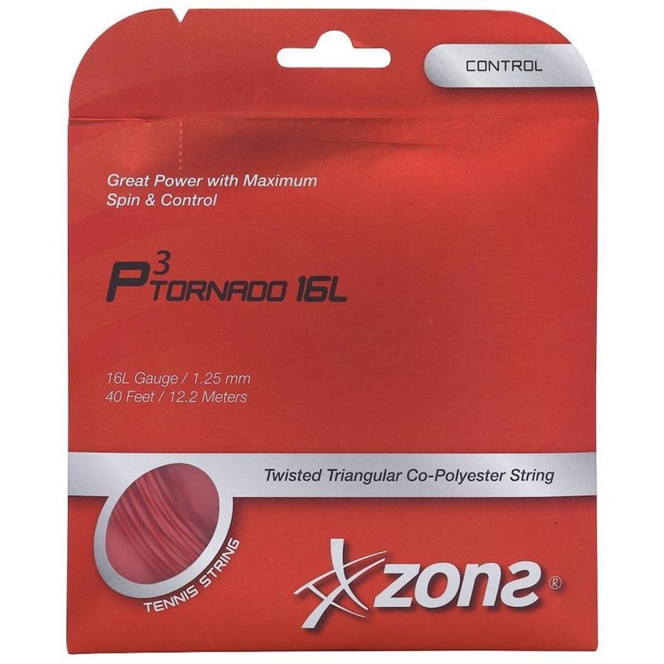 Corda para Raquete de Tênis Zons P3 Tornado 16L 1.25mm - Set Individual | Centauro
