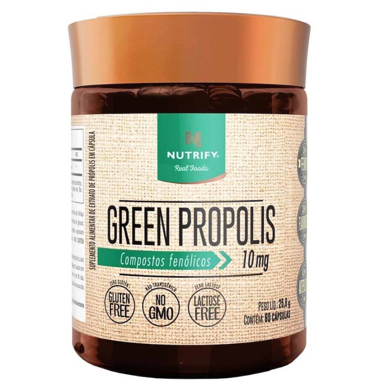 Green Própolis 70% Concentrado Nutrify Extrato Gmo Livre 60 Cáps 10mg ...
