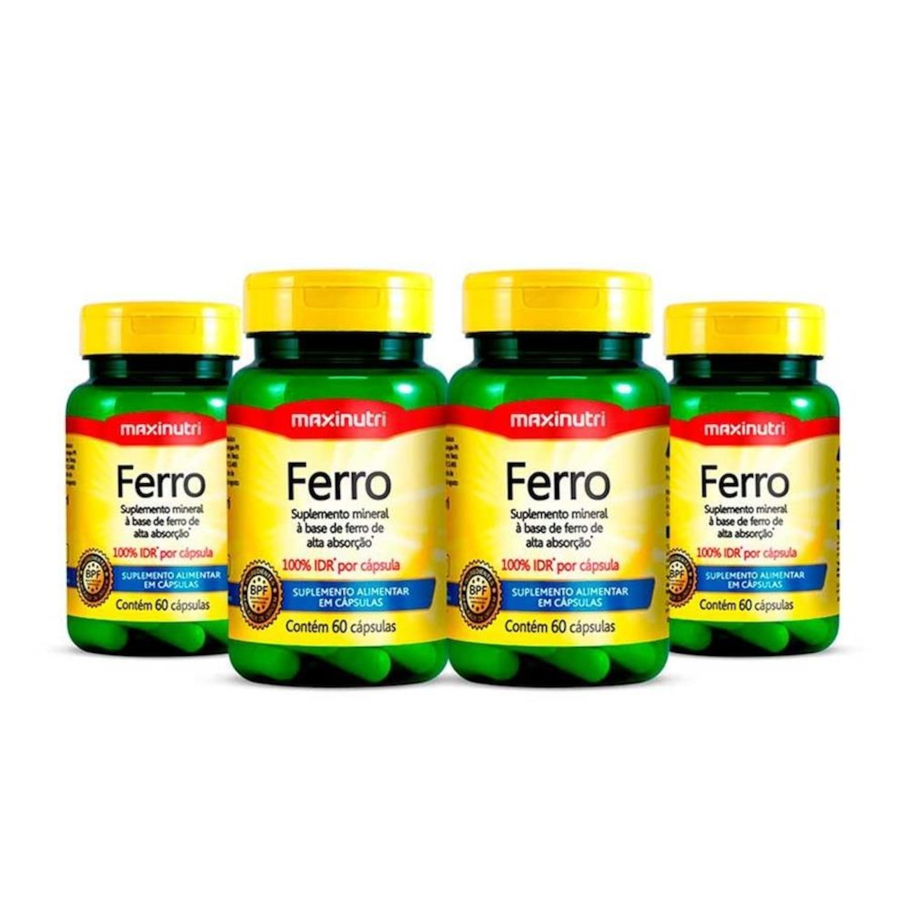 Kit Ferro 100% IDR Maxinutri - 60 Cápsulas - 4 Unds | Centauro