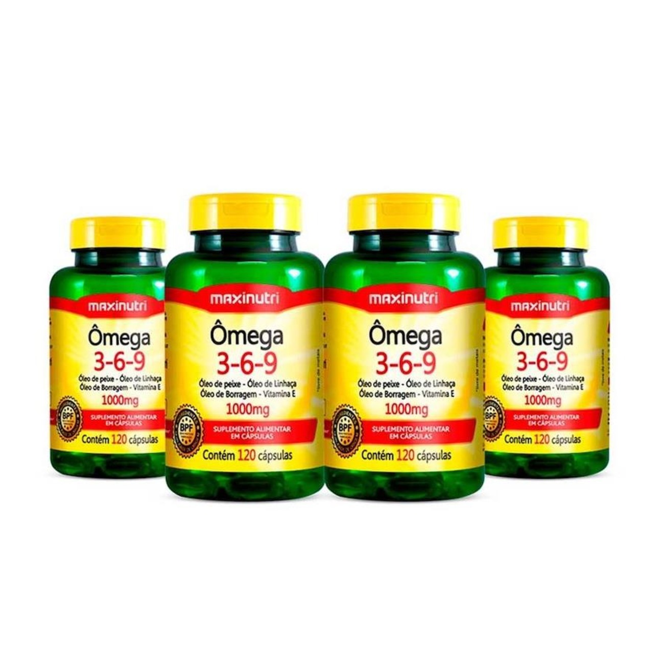 Kit 04 Ômega 3-6-9 1000mg Maxinutri - 120 Cápsulas | Centauro