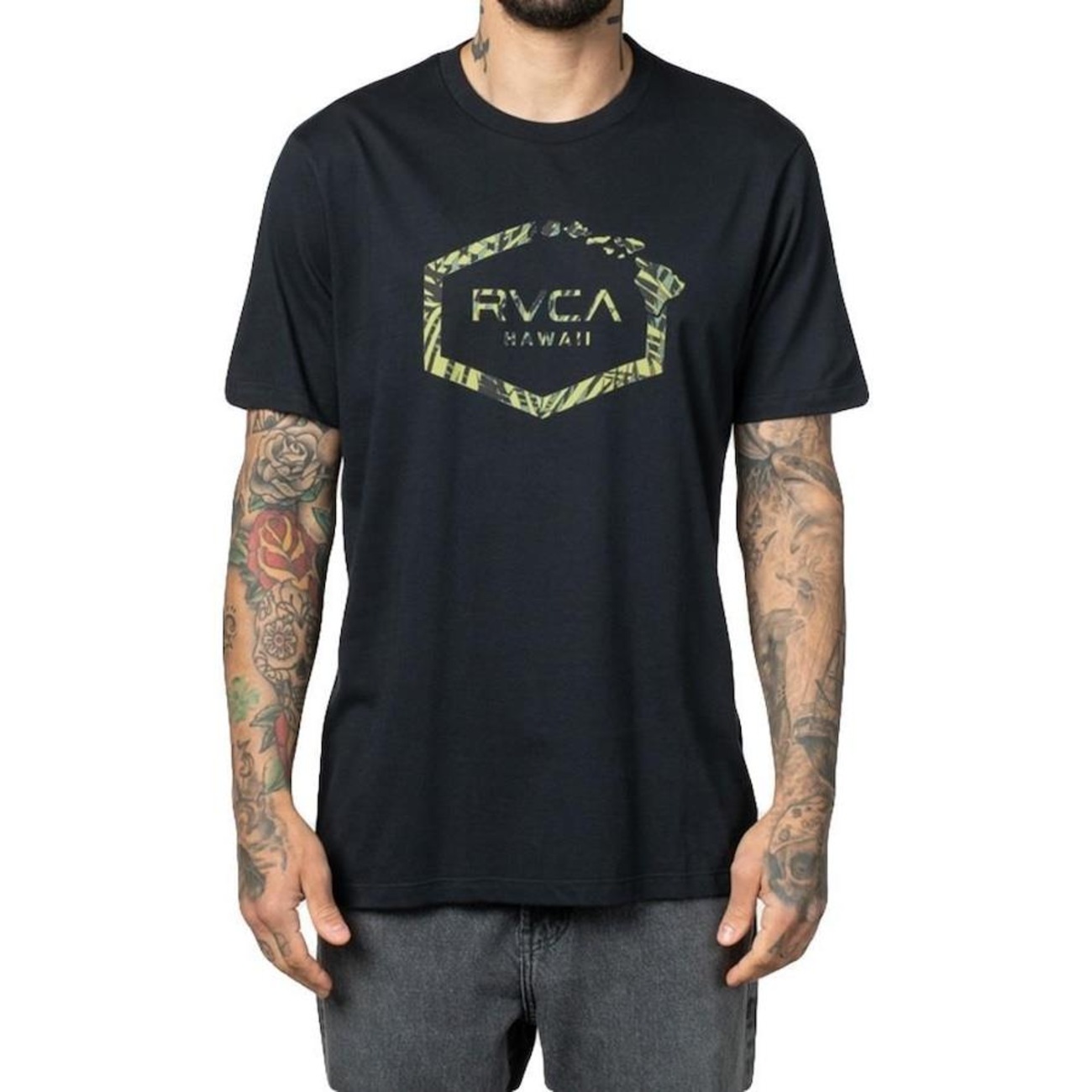 Camiseta RVCA Hawaiian Hex - Masculina em Promoção | Centauro