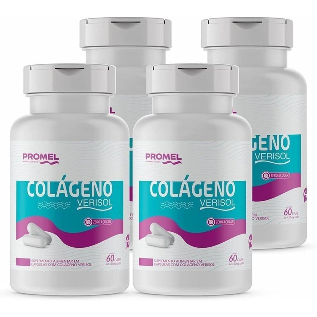Kit Colágeno Verisol Promel 450mg - 60 cápsulas - 4 unidades | Centauro