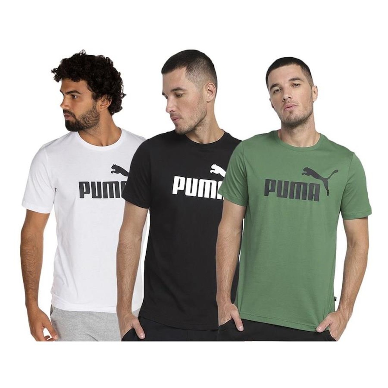 Kit Camiseta Puma Essentials Logo - 3 unidades - Masculina | Centauro