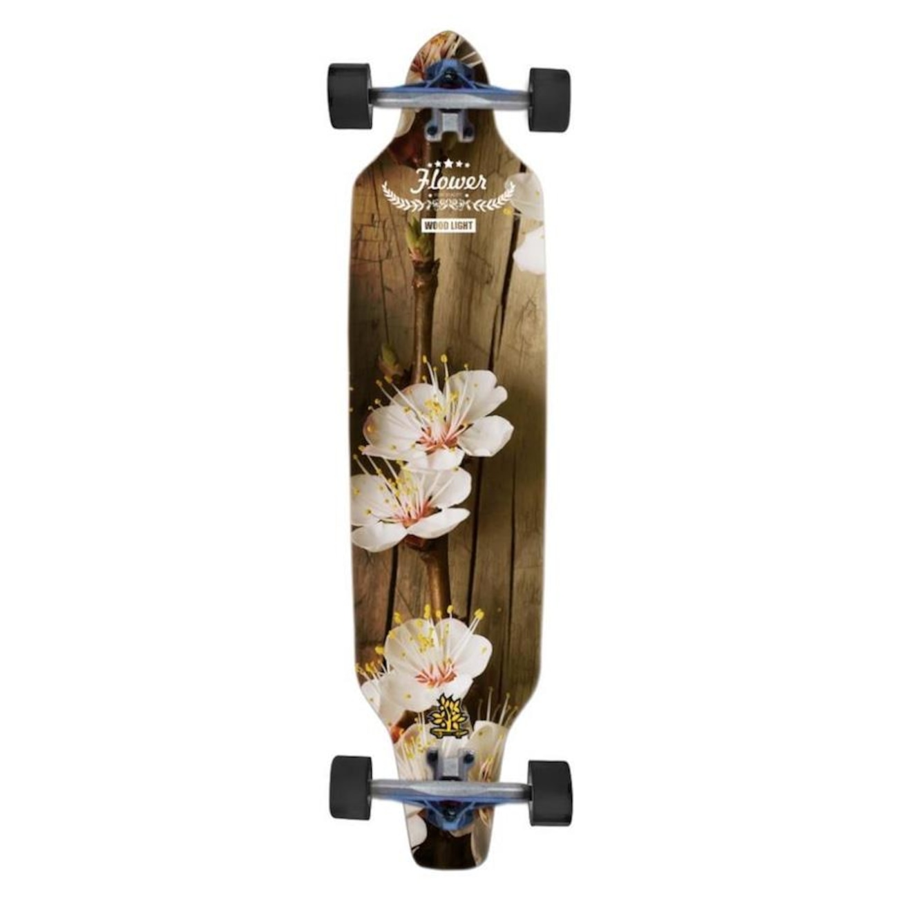 Skate Longboard Wood Light Montado Flower White | Centauro