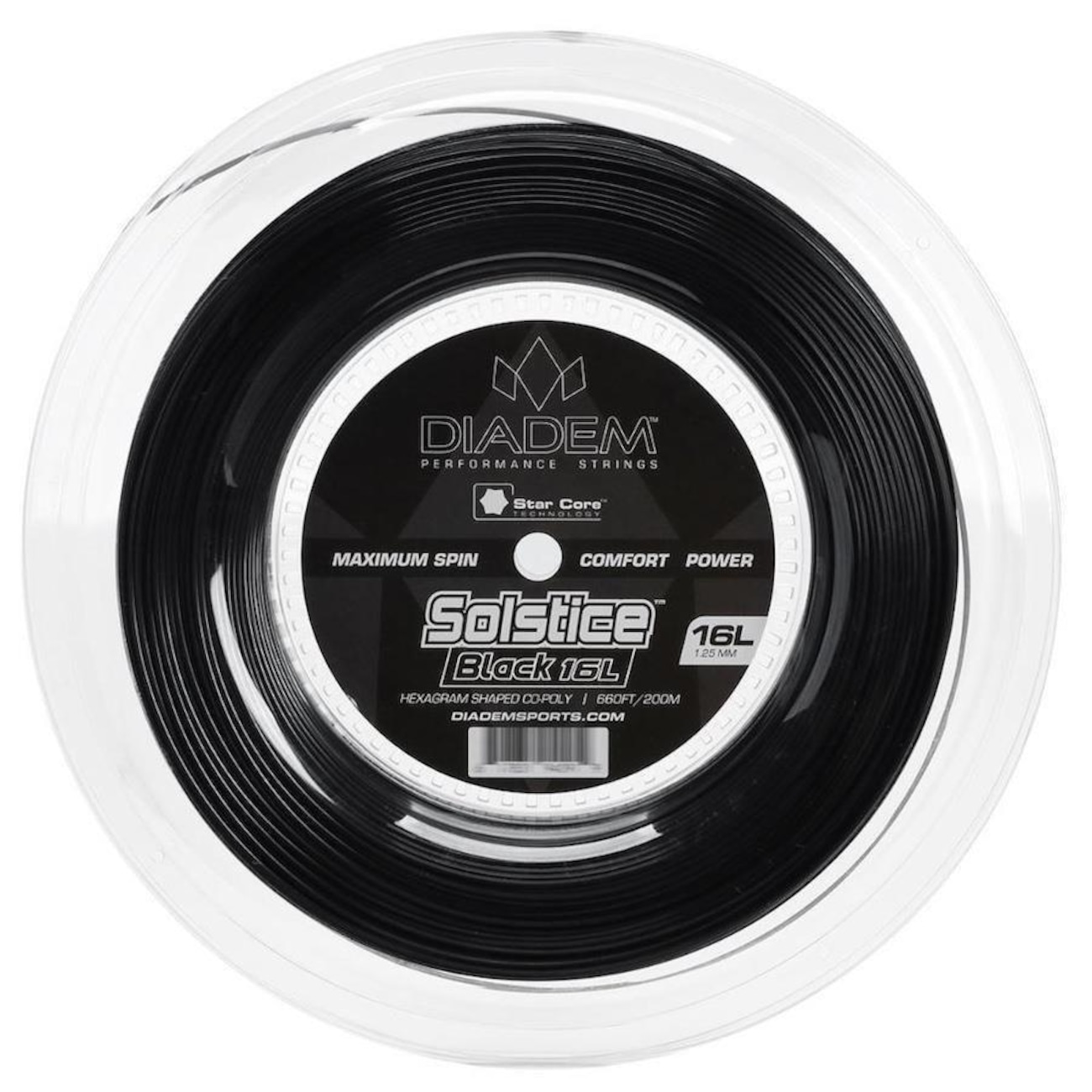 Corda para Raquete de Tênis Diadem Solstice Black 16L 1.25Mm - Rolo Com ...