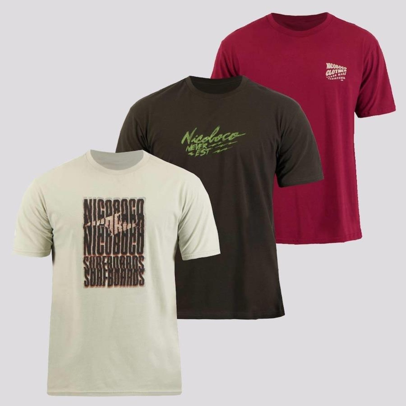 Kit Camisetas Nicoboco Basic - Masculina - 3 Unidades | Centauro