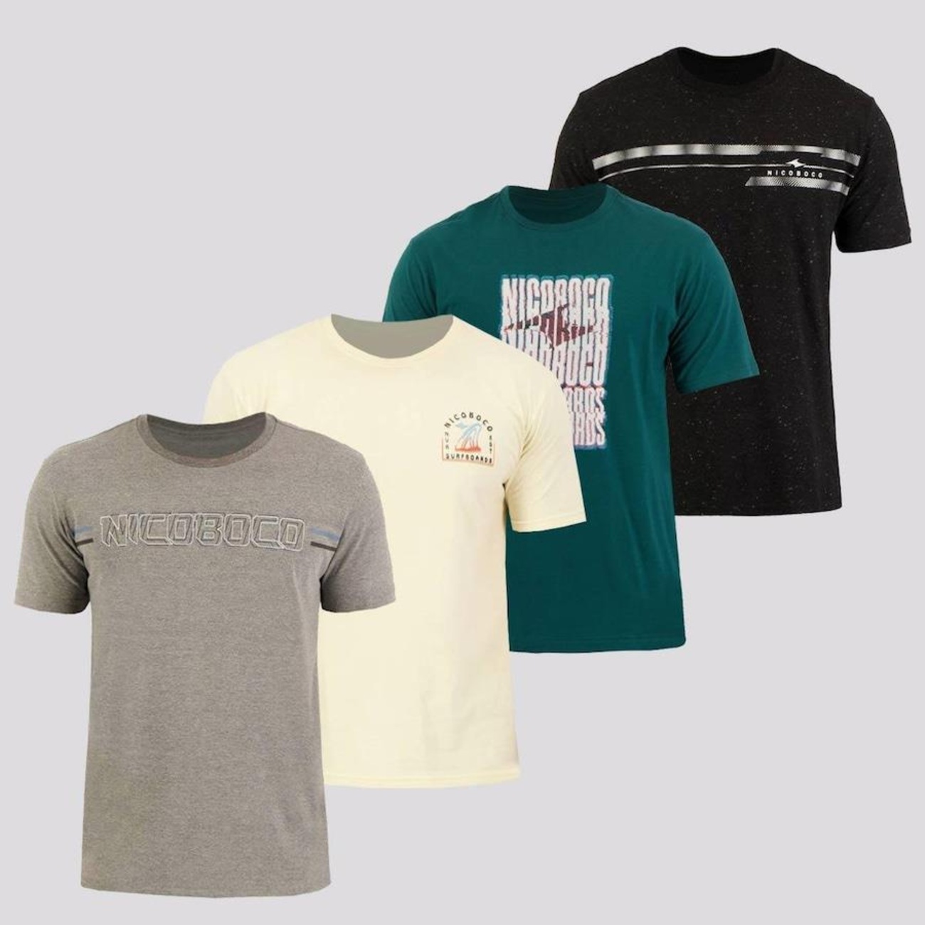 Kit Camisetas Nicoboco Basic - Masculina - 4 Unidades | Centauro
