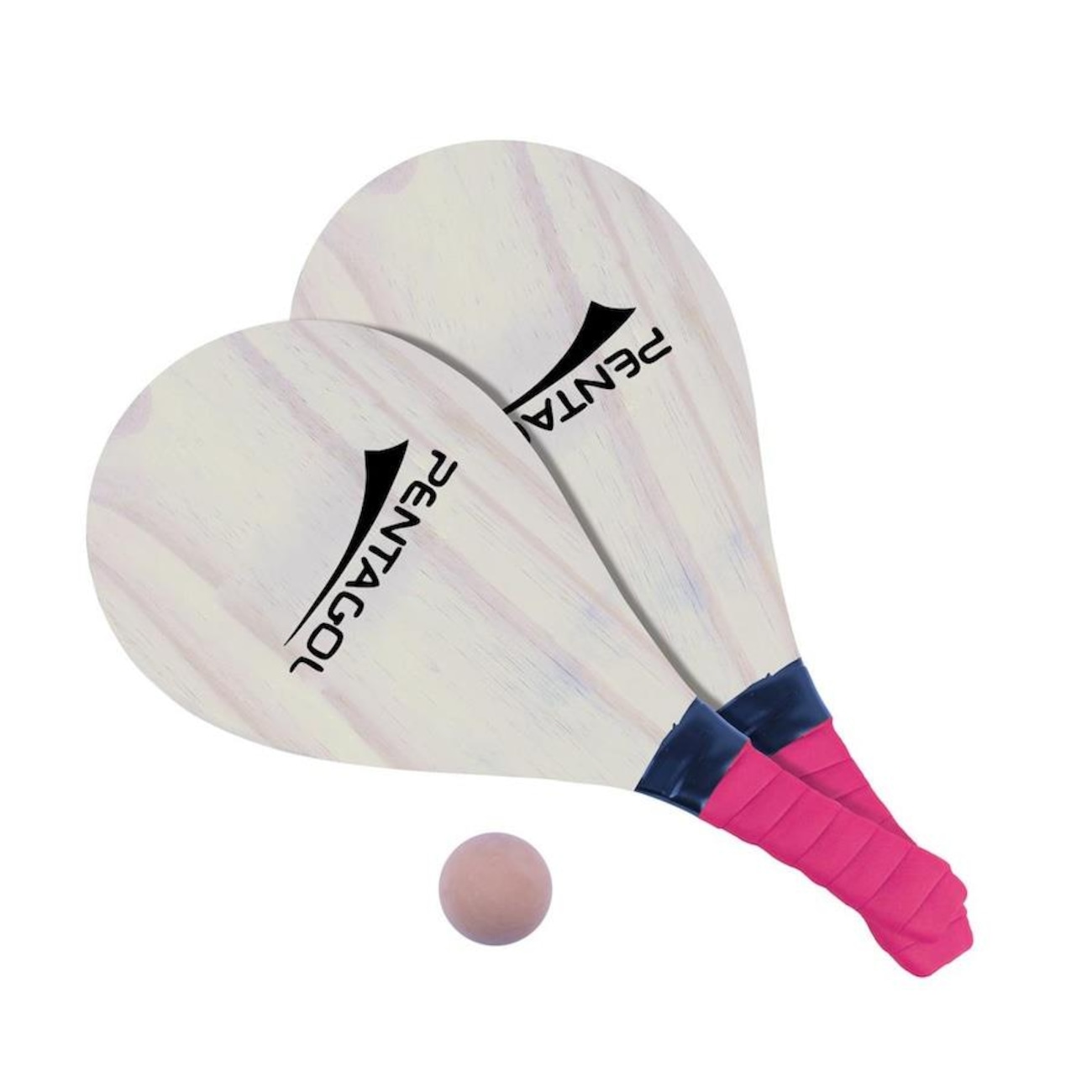 Kit de Frescobol Pentagol Pinus Cru com 2 Raquetes e 1 Bola | Centauro