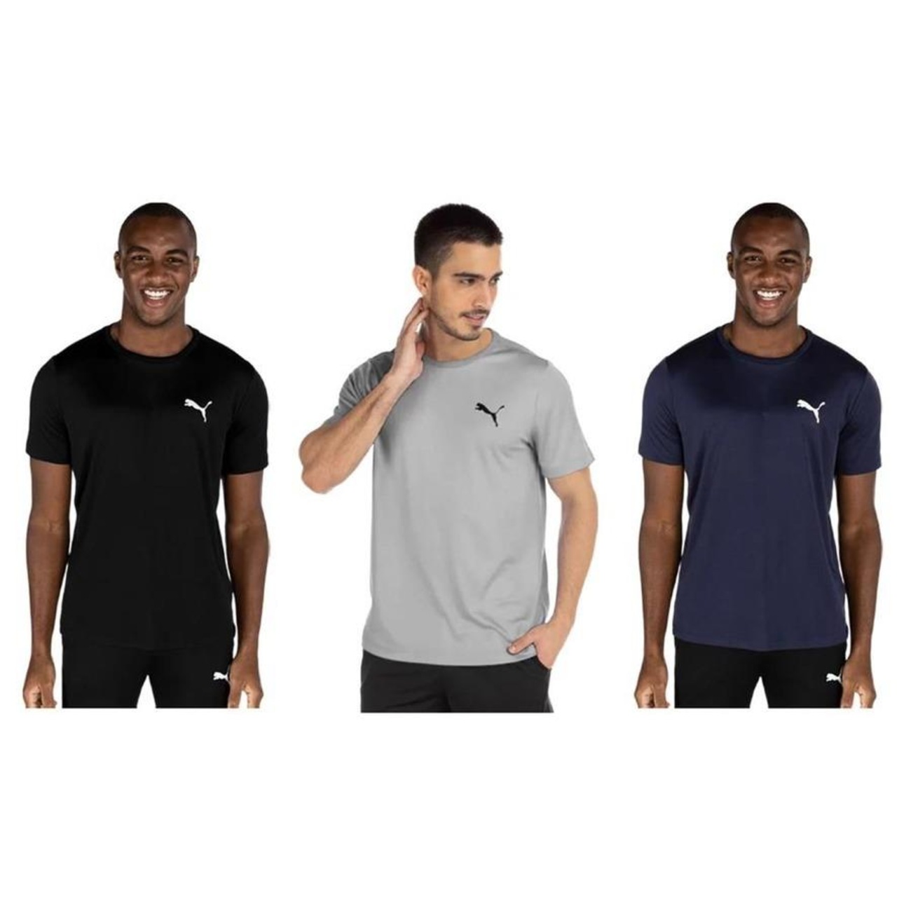 Kit de Camisetas Puma Active Small Logo - Masculina - 3 unidades em ...